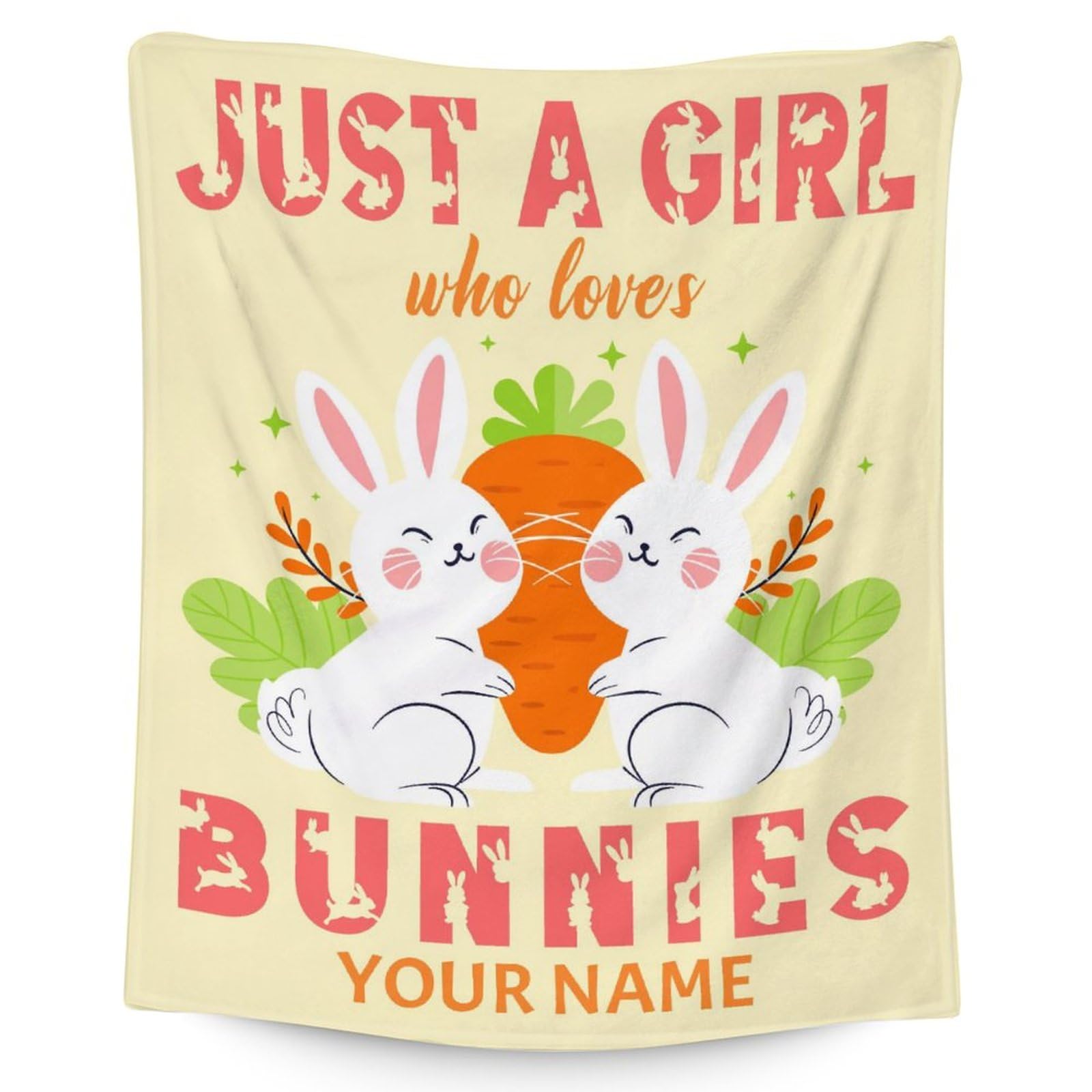 Bunny Blanket Gift - 40 x 50 Inches Cute Easter Throw Blanket for Girls, Kids & Teens - Dark Blue Soft Fuzzy Blankets for Bed, Couch & Travel