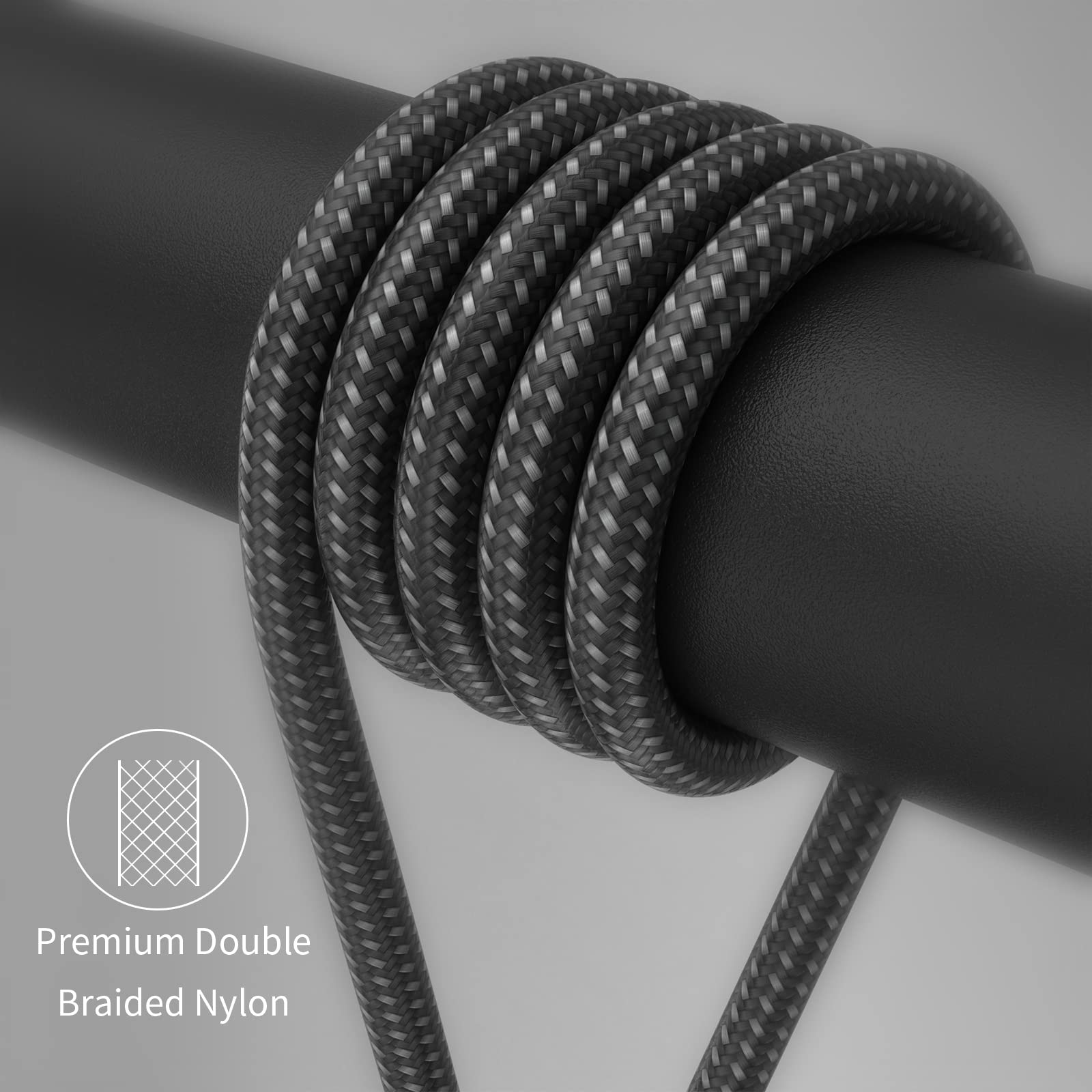 USB C Multi Fast Charging Cable, PD 65W Nylon Braided Cord 4 in 1 5A USB A/C to C/L Fast Sync Charger Adapter Compatible with Laptop/Tablet/Phone (4FT,2 Pack)