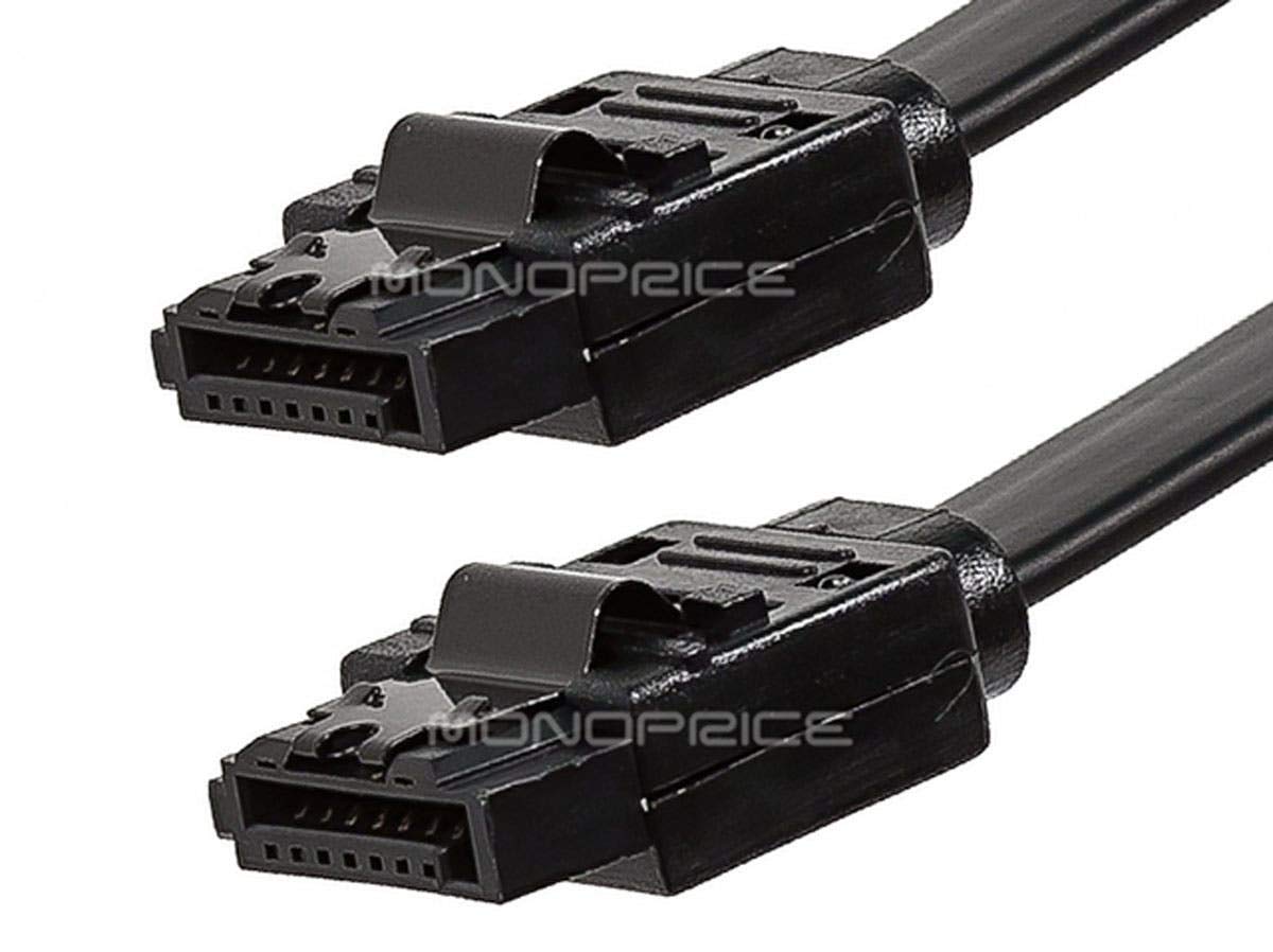 Monoprice 18inch SATA 6Gbps Cable w/Locking Latch - Black