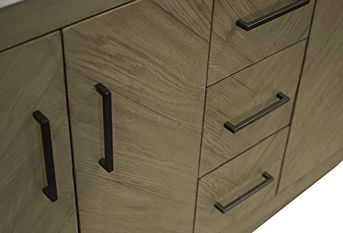 Kitchen Bath Collection Peyton 72-inch Double Bathroom Vanity (Carrara/Gray Oak): Includes Gray Oak Cabinet with Stunning Carrara Marble Countertop and White Ceramic Sinks