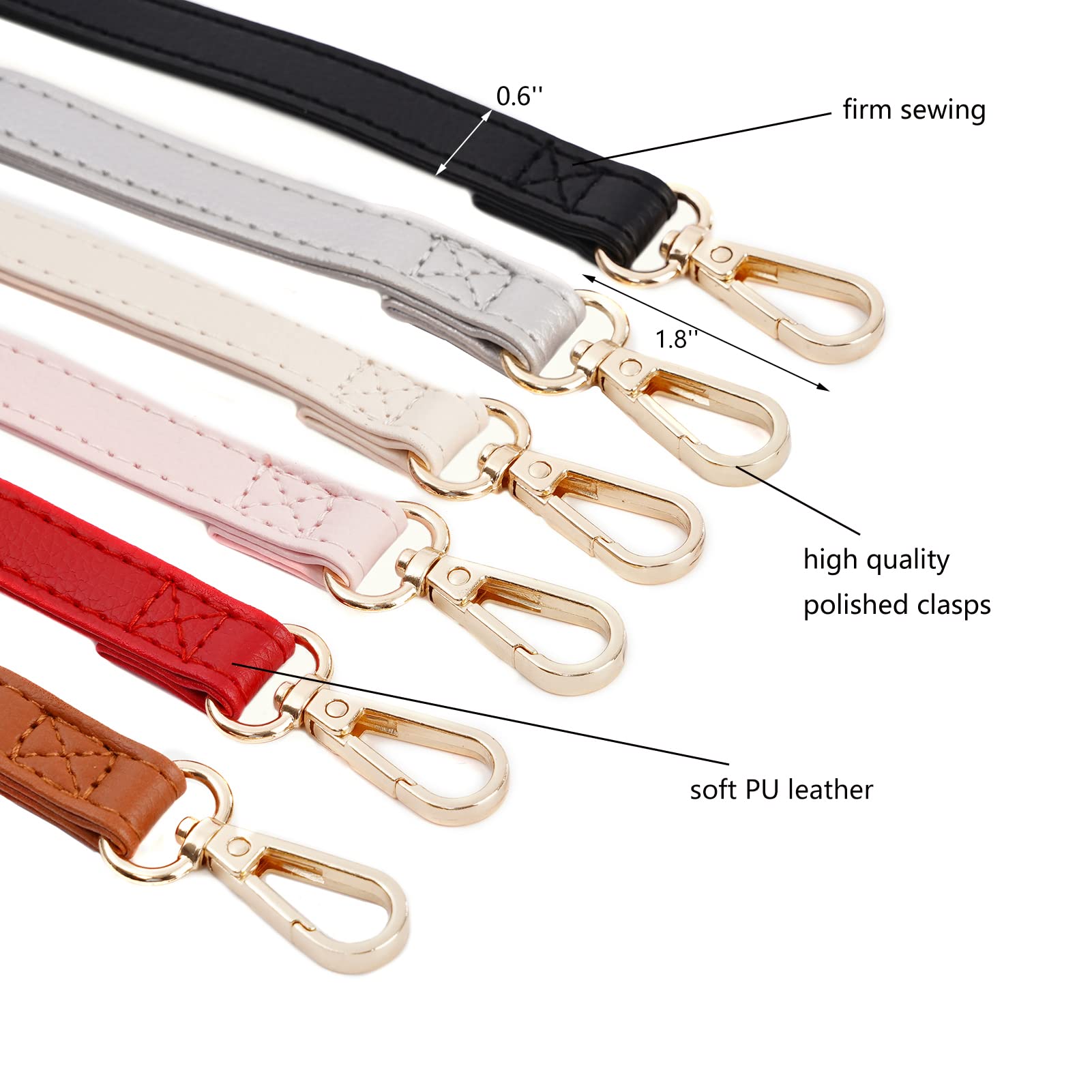 Xiazw Adjustable Soft PU Leather Shoulder Crossbody Purse Strap Bag Chain Replacement (White - Gold)
