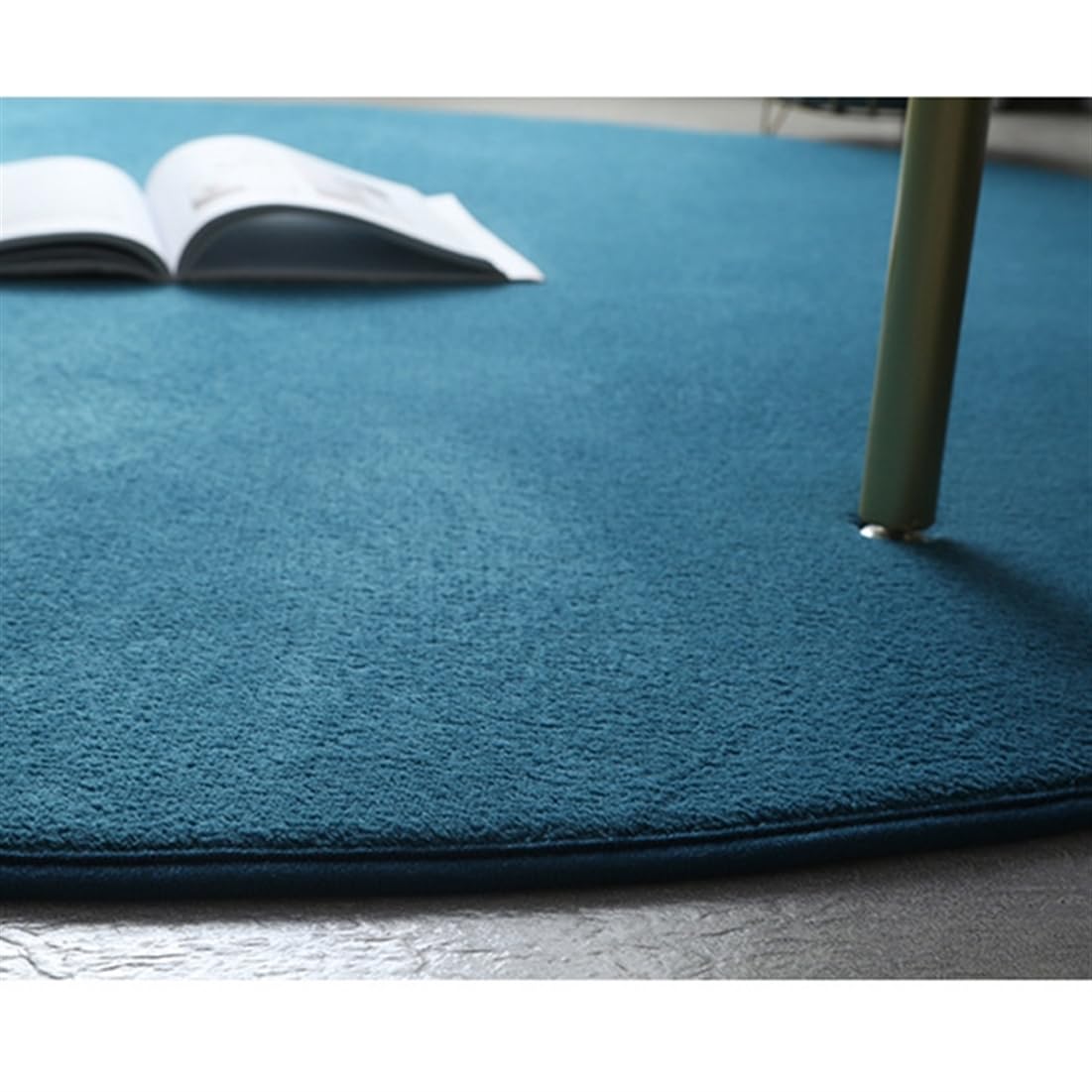 UEAUY Round Rug Solid Thick Non Slip Carpet Soft Plush Fluffy Area Rug for Living Room Bedroom Kids Nursery Room Red 2.6 Feet