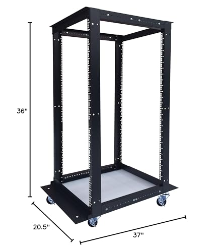 Sysracks 18U 4 Post Open Frame 19 inch Network Server Rack Relay Cabinet Adjustable Depth 24"-37"