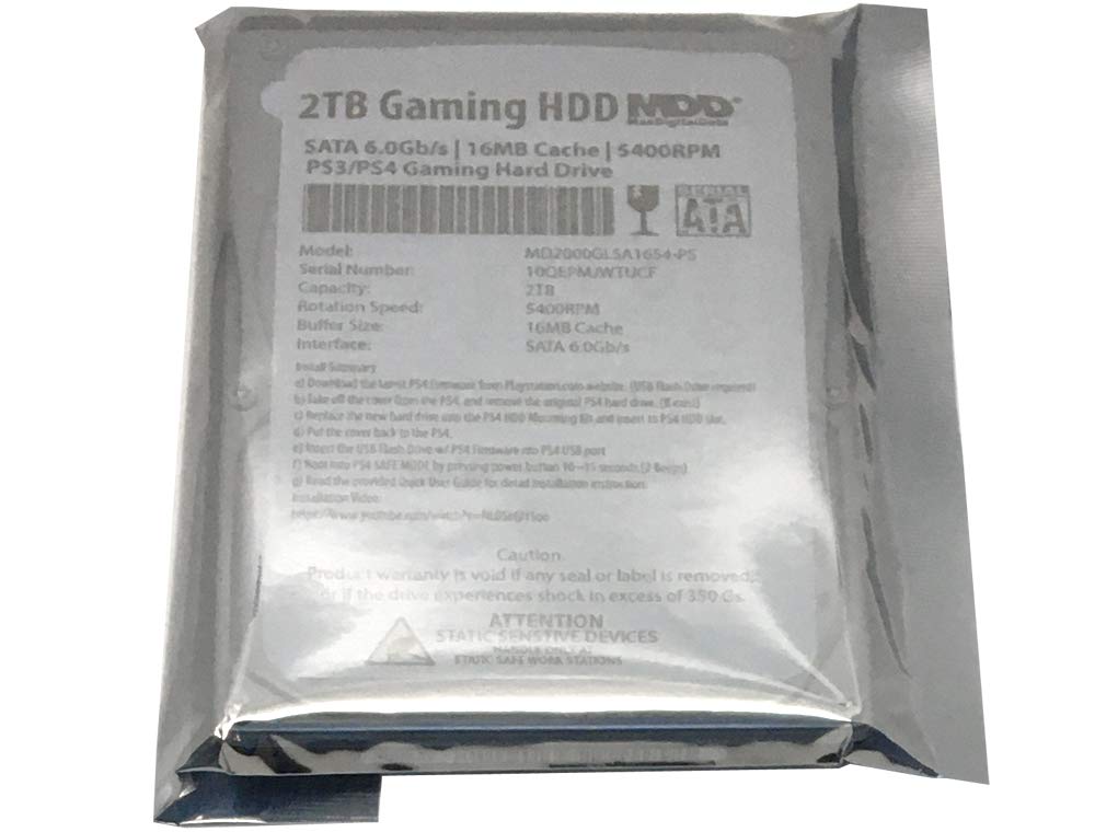MaxDigitalData (MD2000GLSA854-PS) 2TB 5400RPM 8MB Cache (9.5mm) SATA 6.0Gb/s 2.5" Gaming Hard Drive (for PS4) - 2 Year Warranty