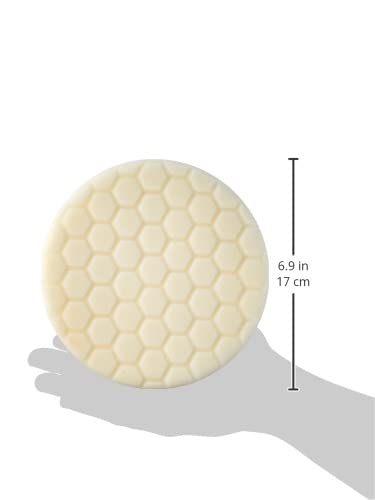 Chemical Guys BUFX_104_HEX6 Hex-Logic Light-Medium Polishing Pad, White (6.5 Inch Pad made for 6 Inch backing plates), Gray, 1 Pad Included