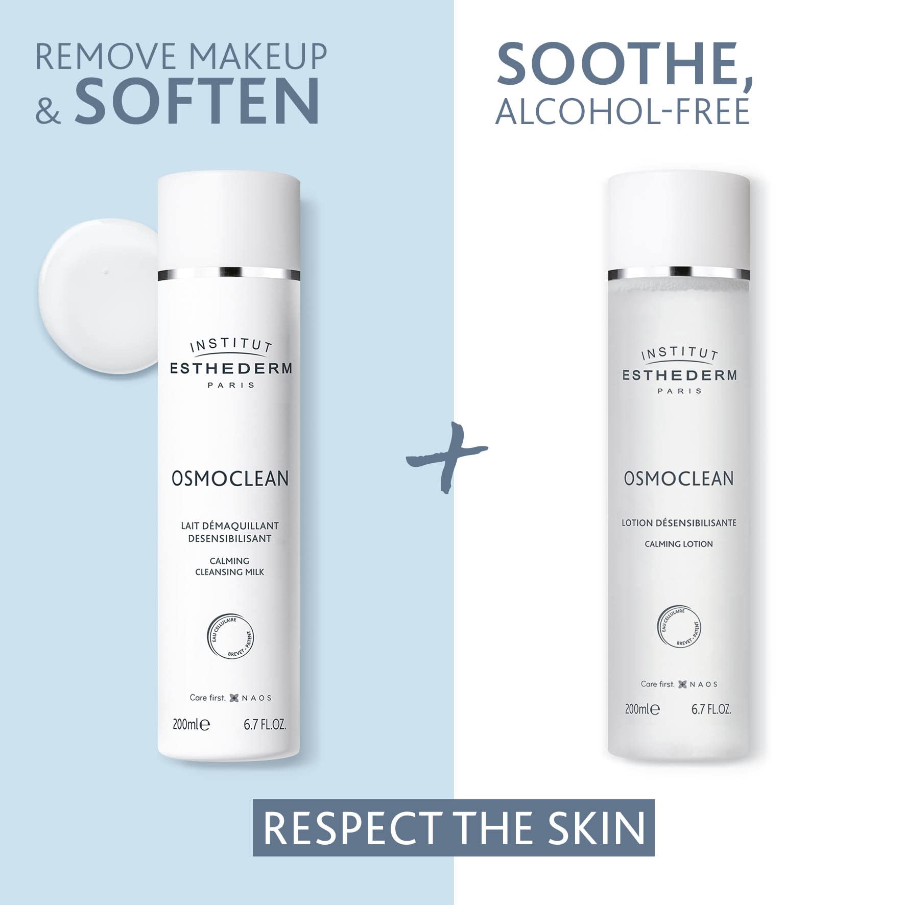 Institut Esthederm - Osmoclean Calming Cleansing Milk - Make-up Remover - Comfort Feeling - Sensitive Skin, 6.7 Fl Oz (pack of 1)
