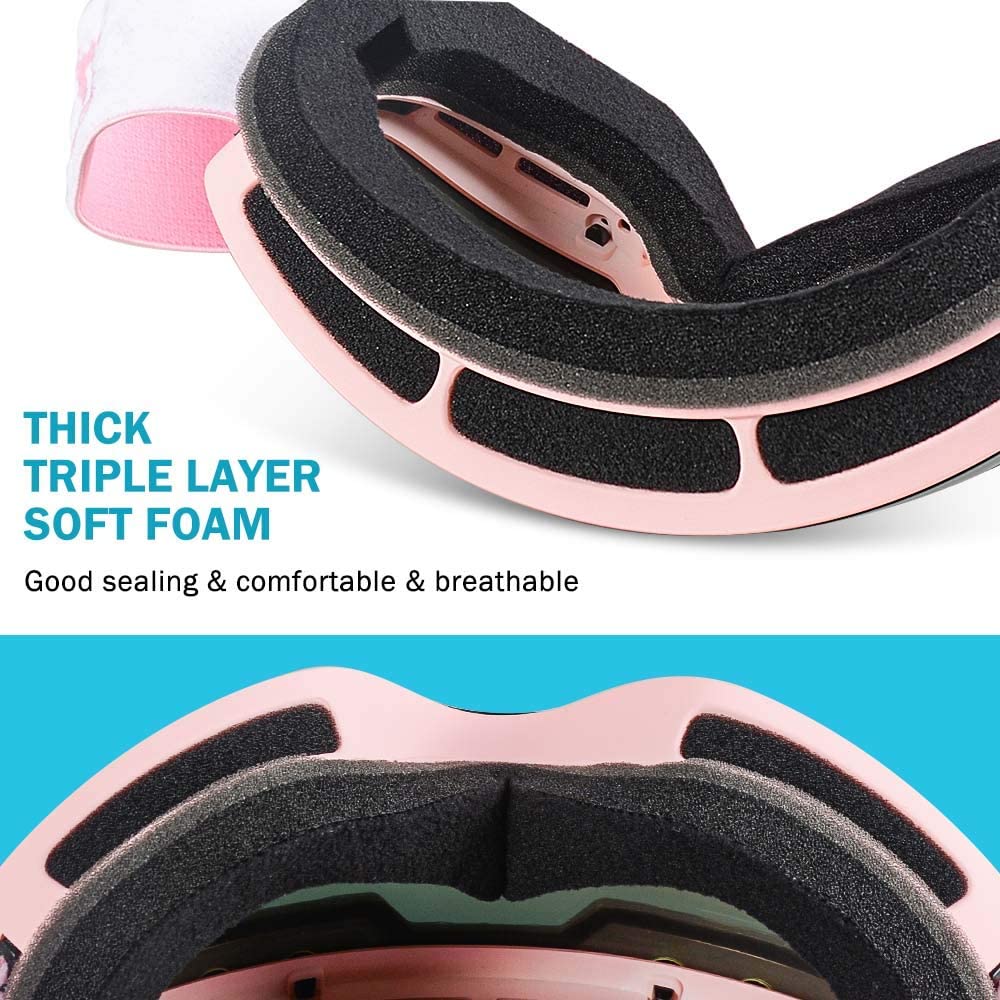 ZIONOR Lagopus Ski Goggles and XMINI Kids Ski GogglesC