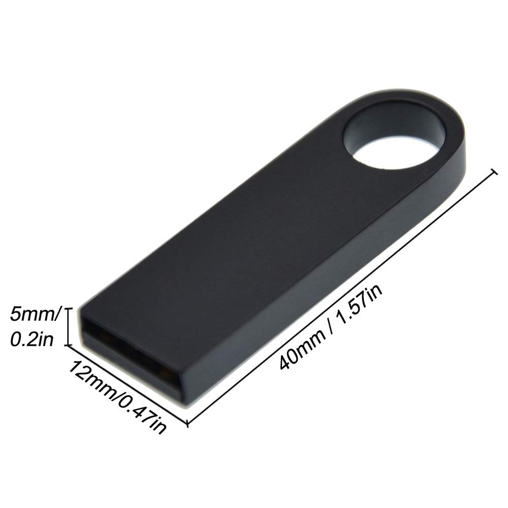 USB Flash Drives 16GB 5pcs Mini Bulk Pack of 5 USB 2.0 Memory Sticks Kepmem Black Metal Keychain 16 GB Jump Drive
