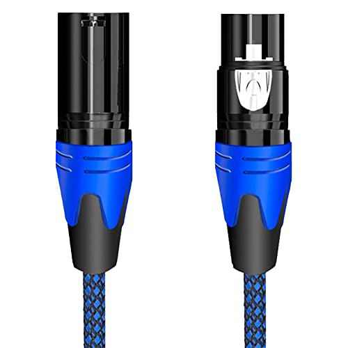 SCETREND XLR Cable, 3ft XLR Microphone Cable Male to Female, XLR Female to Male Balanced Stereo Audio Cable, Braided, Blue