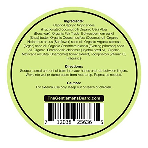 The Gentlemen's Beard Premium Beard Balm - Gentlemen’s Scent - Leave-in Conditioner & Softener - All Natural - Styles, Strengthens, Thickens & Softens Promoting Healthier Beard & Mustache Growth
