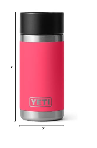 YETI Rambler 12 oz Bottle, Stainless Steel, Vacuum Insulated, with Hot Shot Cap, Bimini Pink