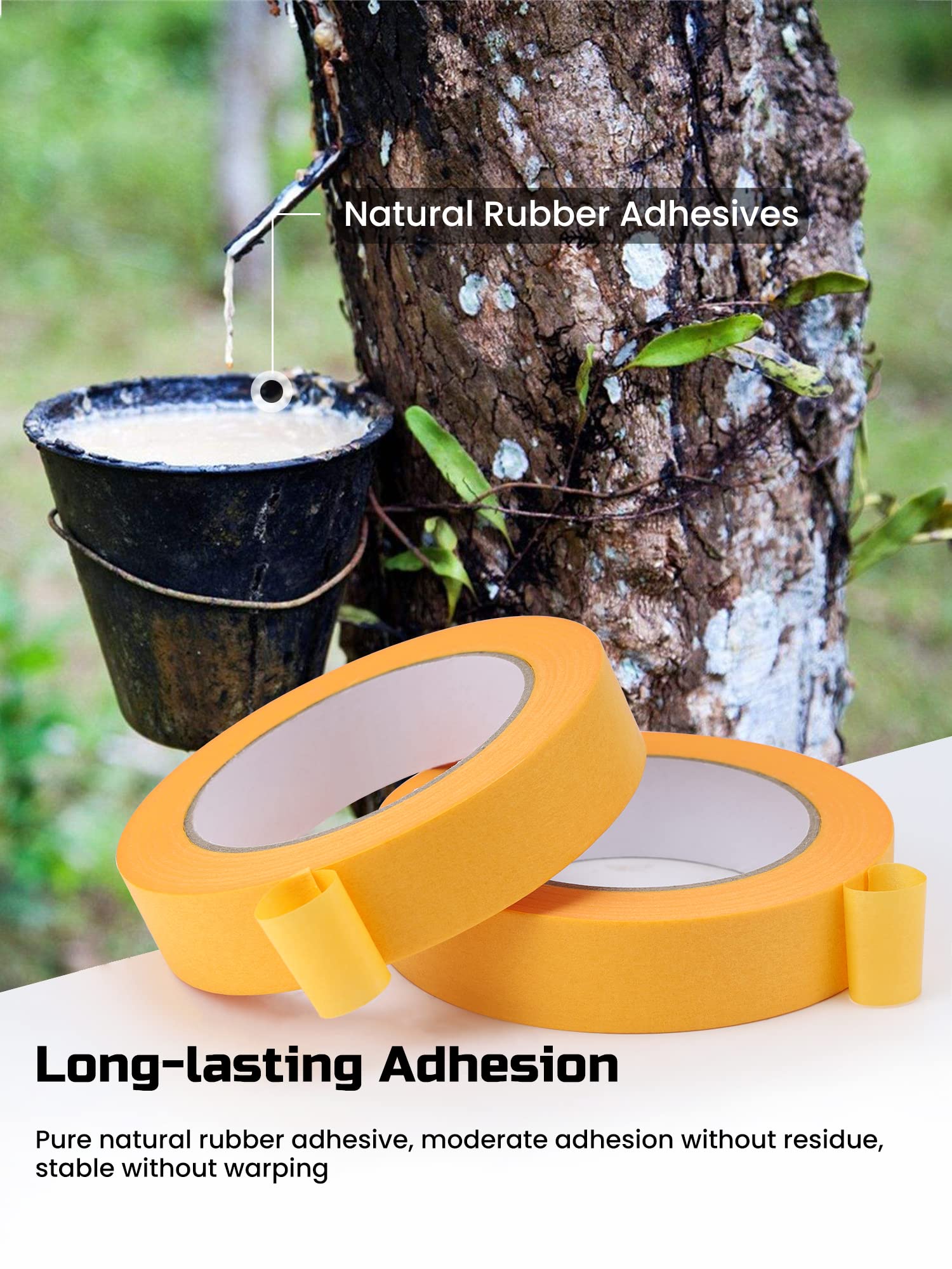 Lichamp 20 Bulk Pack 1 inch Yellow Painters Tape, Orange Masking Tape, 0.95 inch x 55 Yard x 20 roll, 2010YL(Total 1100 Yards)