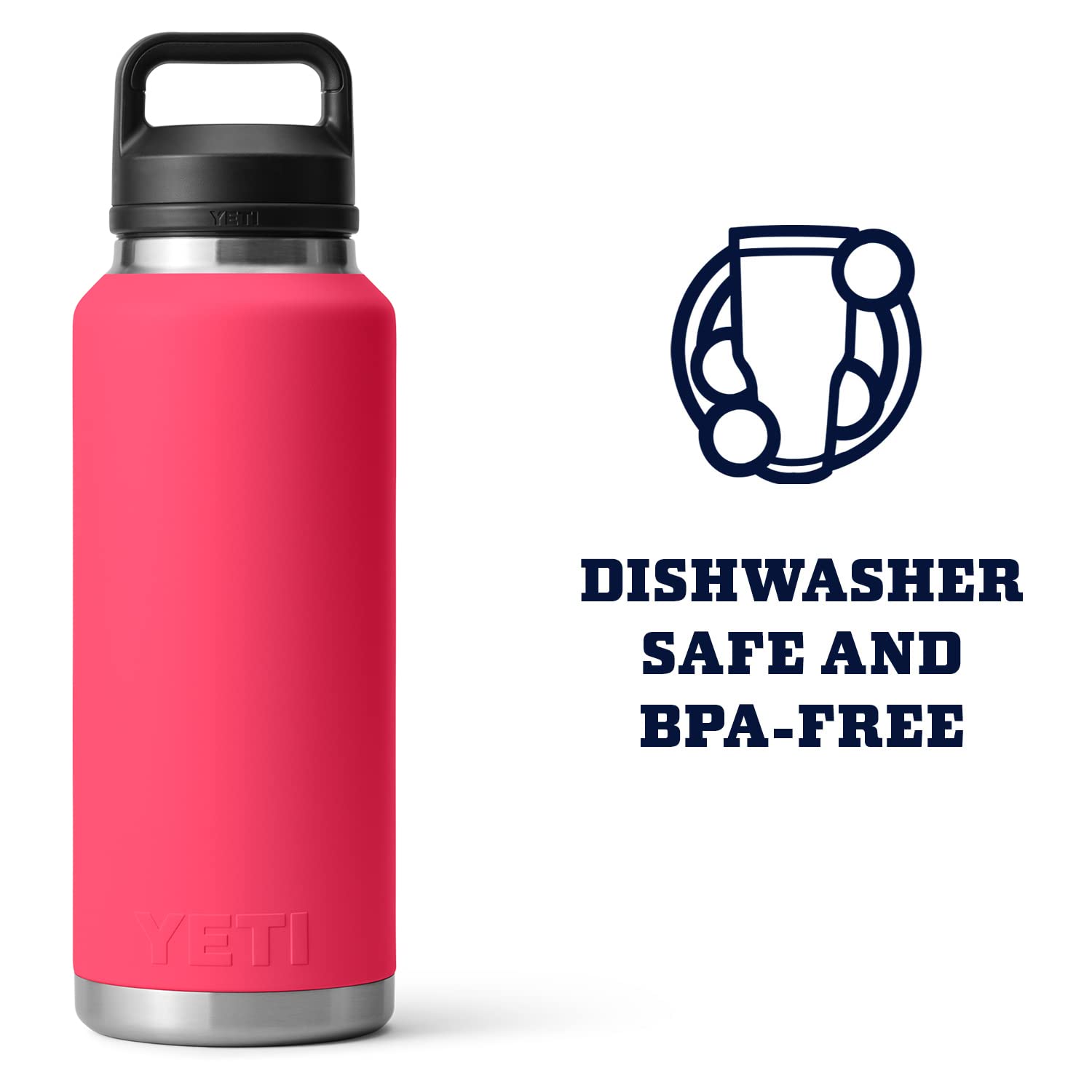 YETI Rambler 46 oz Bottle Retired Color, Vacuum Insulated, Stainless Steel with Chug Cap, Bimini Pink
