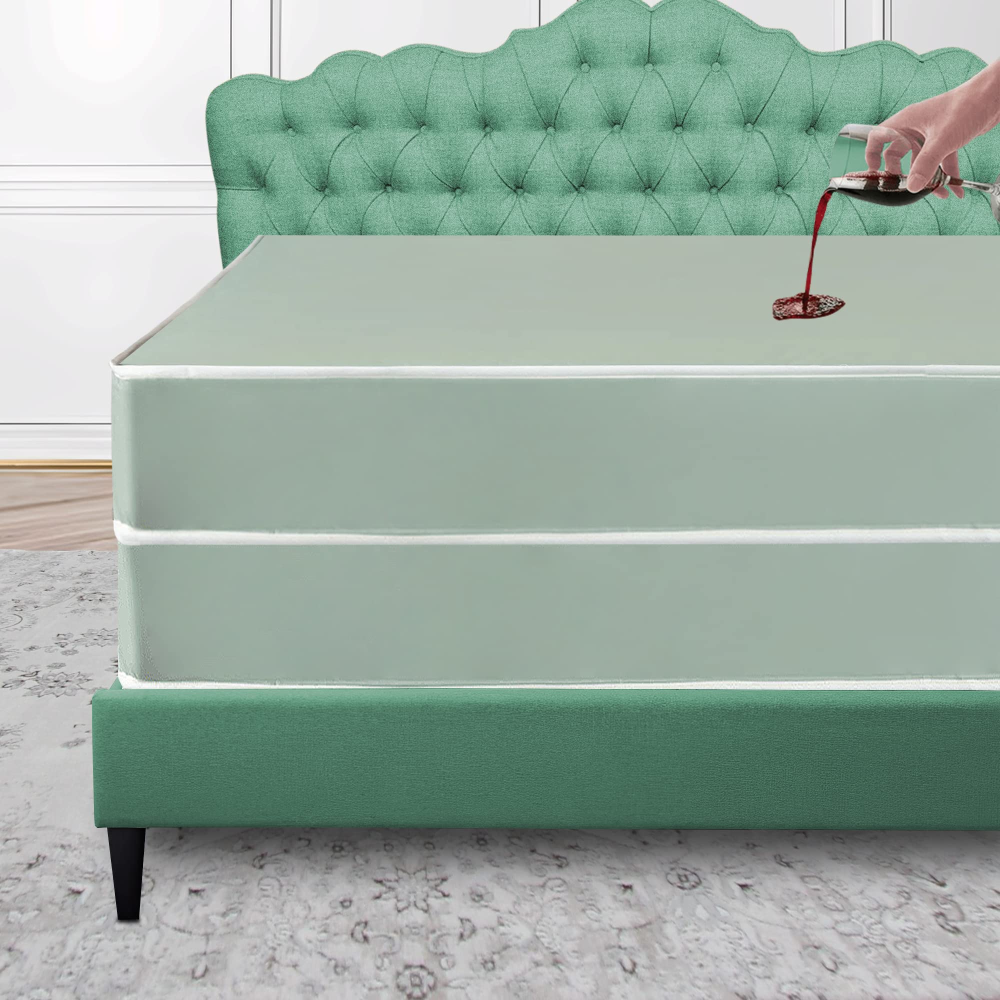 Nutan 8" Firm Sleeping Mattress, Double Sided Vinyl Mattresses for Complete Comfiness, Waterproof Security for Long Time Use, Provides All Rounded Necessary Body Support, Green, Full