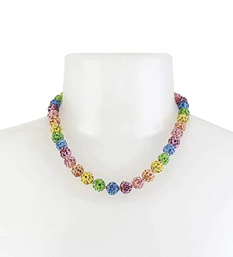 Betsey Johnson Rhinestone Stobe Fireball Collar Necklace, Multi-color