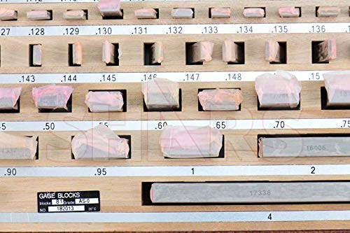 Shars Grade 0 Rectangular Gage Block Set with NIST traceable Certificate 81 PCS 303-5307C M)