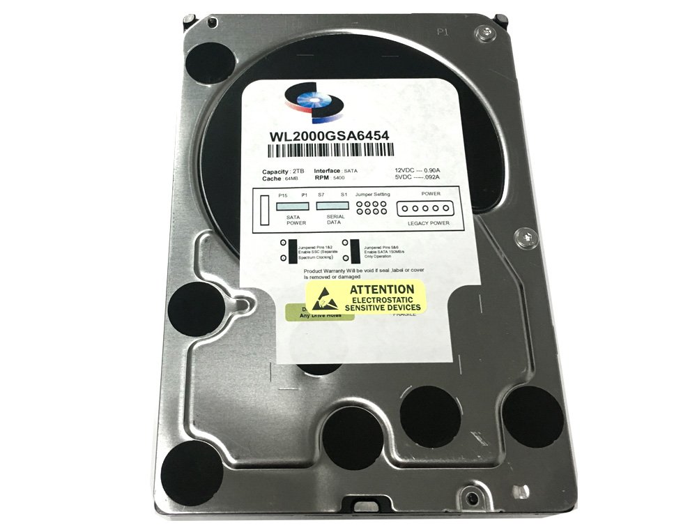 WL 2TB 64MB Cache 5400RPM SATA III (6.0Gb/s) 3.5" Internal Surveillance DVR Hard Drive - w/ 1 Year Warranty