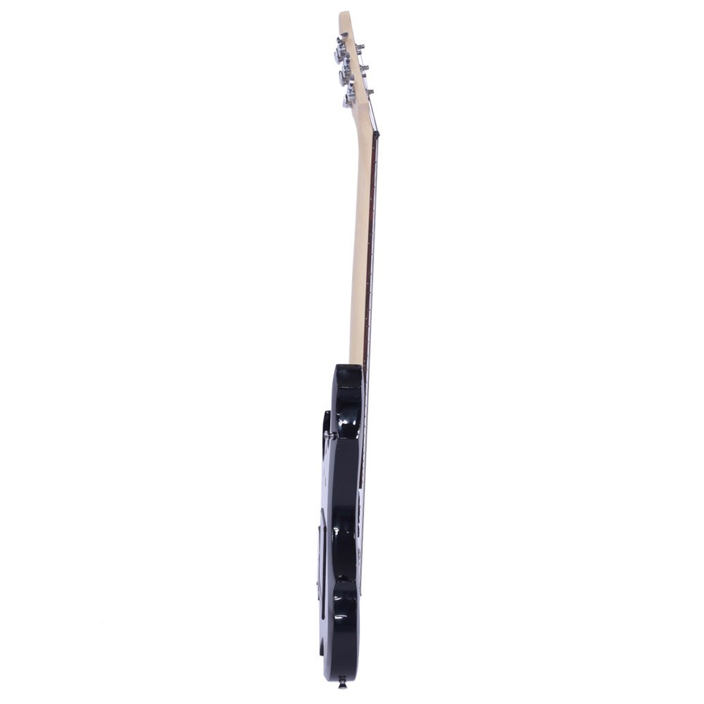 Trlec Novice Flame Shaped Electric Guitar HSH Pickup Bag Strap Paddle Rocker Cable Wrench Tool,For Beginners, Adults,Red
