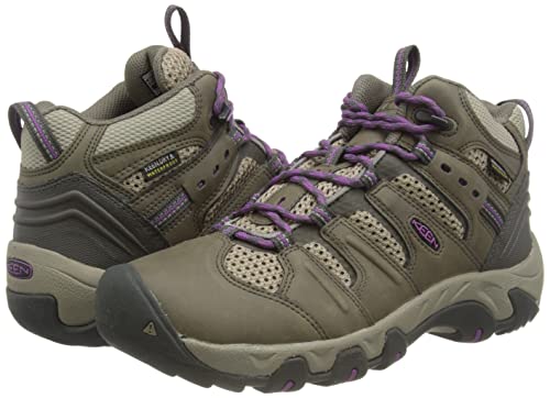 KEEN Women's Koven Mid Height Waterproof Hiking Boot, Bungee Cord/Wood Violet, 6