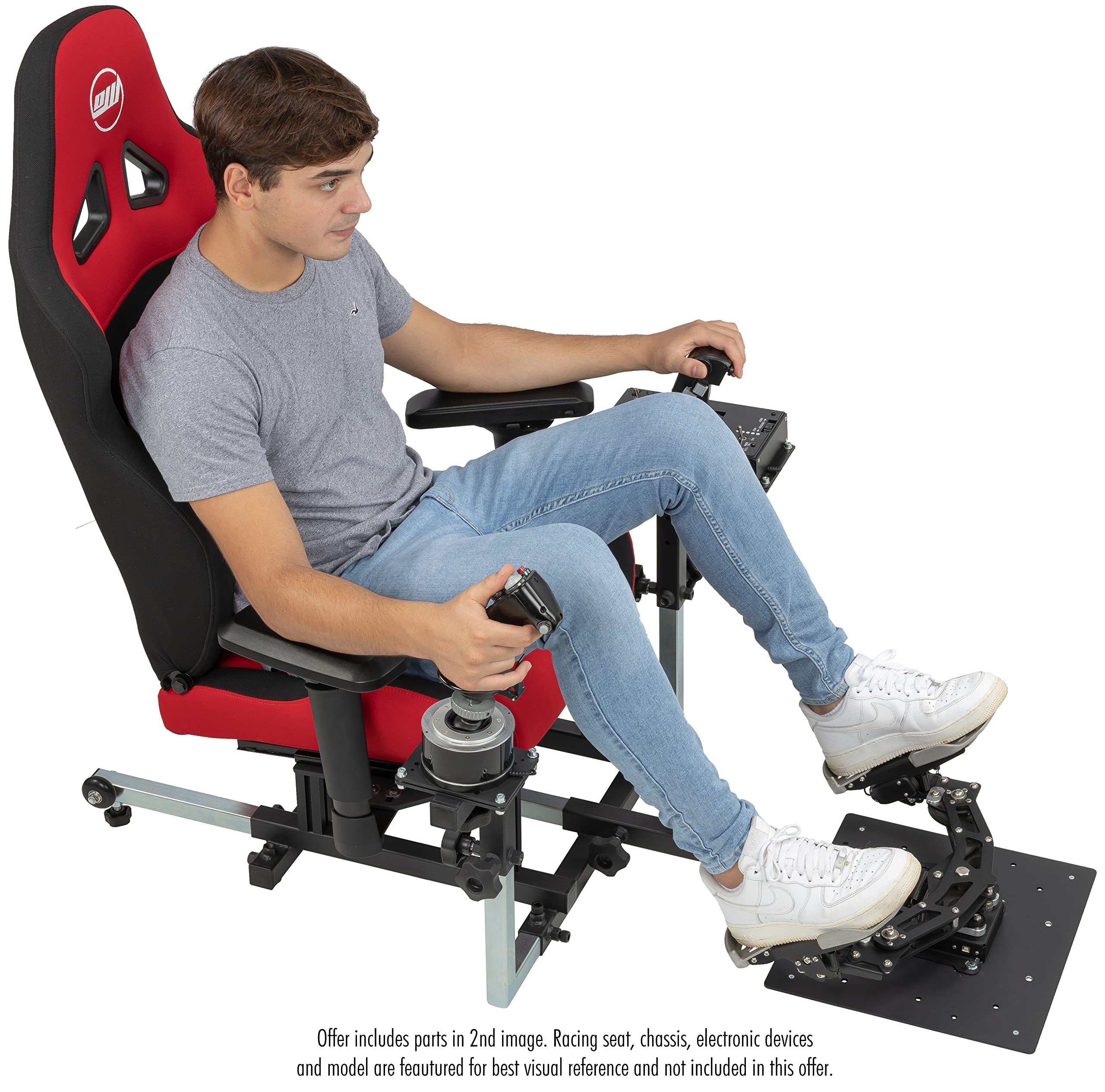OpenWheeler | Configuration 2 | Flight Simulator HOTAS Side by Side Mount | Fits Thrustmaster Warthog, VirPil WarBRD, MongoosT-50CM2, VKB Gunfighter, WinWing Orion, Super Libra VirPil MongoosT-50CM3