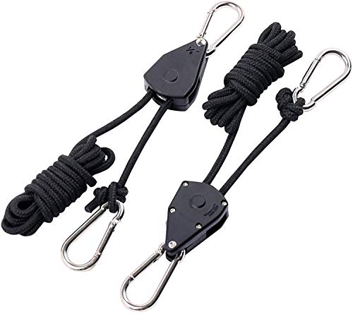 VIPARSPECTRA 6 Pair of 1/8 inch Heavy Duty Adjustable Grow Light Rope Hanger for Grow Light Fixtures & Gardening, 150lb Capacity