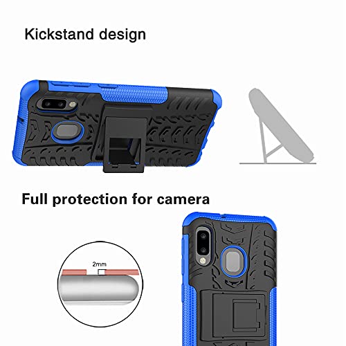 Yiakeng Samsung Galaxy A10E Case, Shockproof Slim Protective with Kickstand Hard Phone Cover for Samsung Galaxy A10E (Blue)