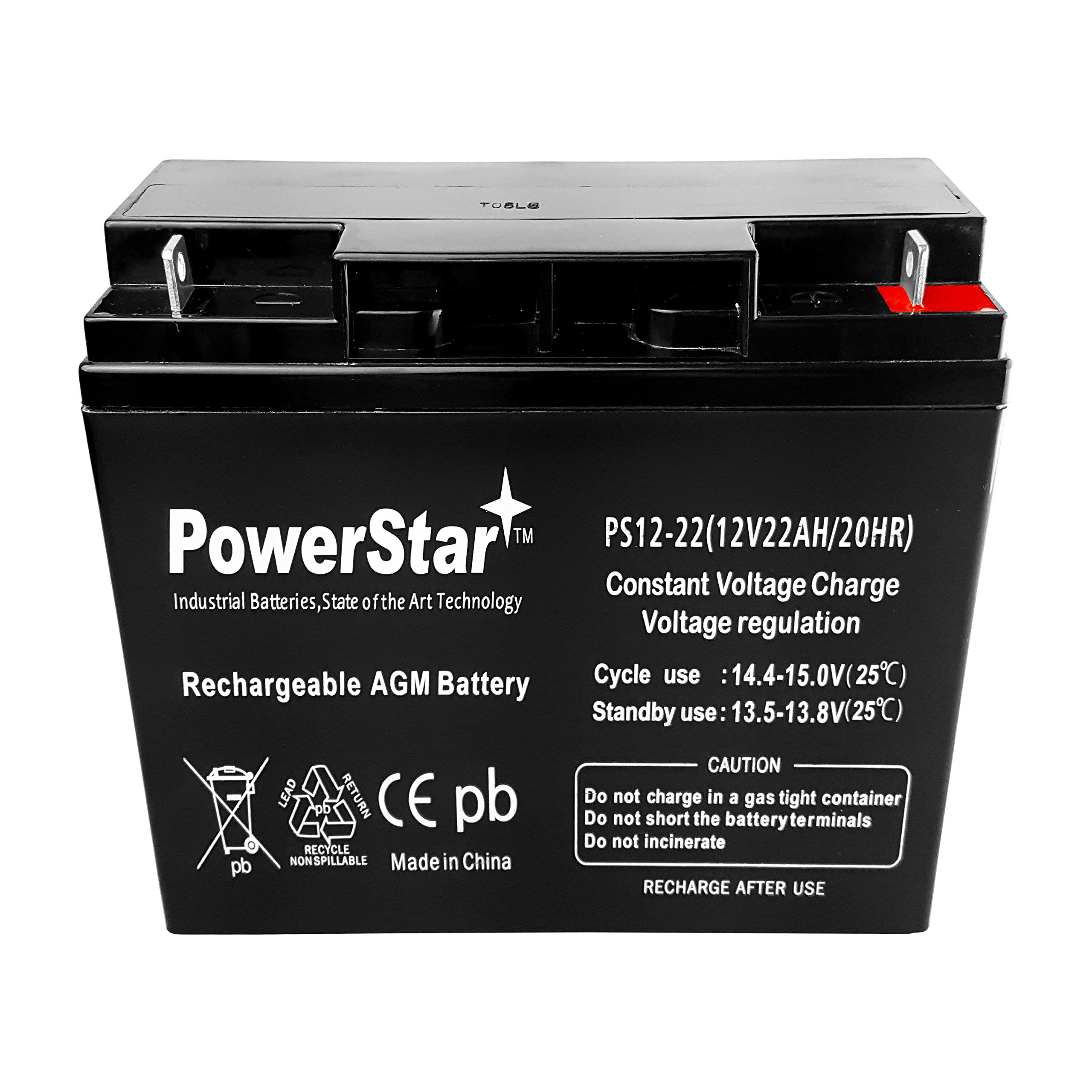 PowerStar-2 PACK UNIVERSAL UB12220 T4 40696 12V 22AH BATTERY POWERSTAR REPLACEMENT