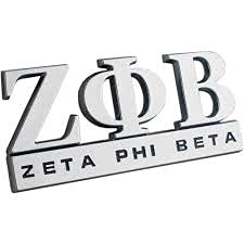 Zeta Phi beta Car Decal Tag