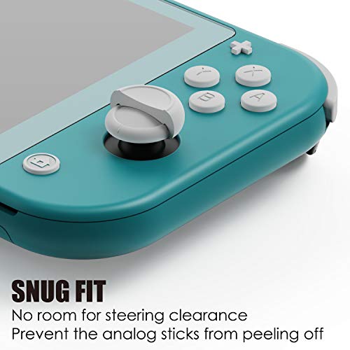 Skull & Co. Skin, CQC and FPS Thumb Grip Set Joystick Cap Analog Stick Cap for Nintendo Switch Lite Joystick - Lite Grey, 3 Pairs(6pcs)