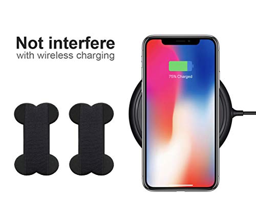 REINVENT EGO-Finger Strap Phone Holder - Cell Phone Grip Holds Device with just a Finger - Ultra Thin Anti-Slip Universal Cell Phone Grips Band Holder for Back of Phone - 2Pack(Black)