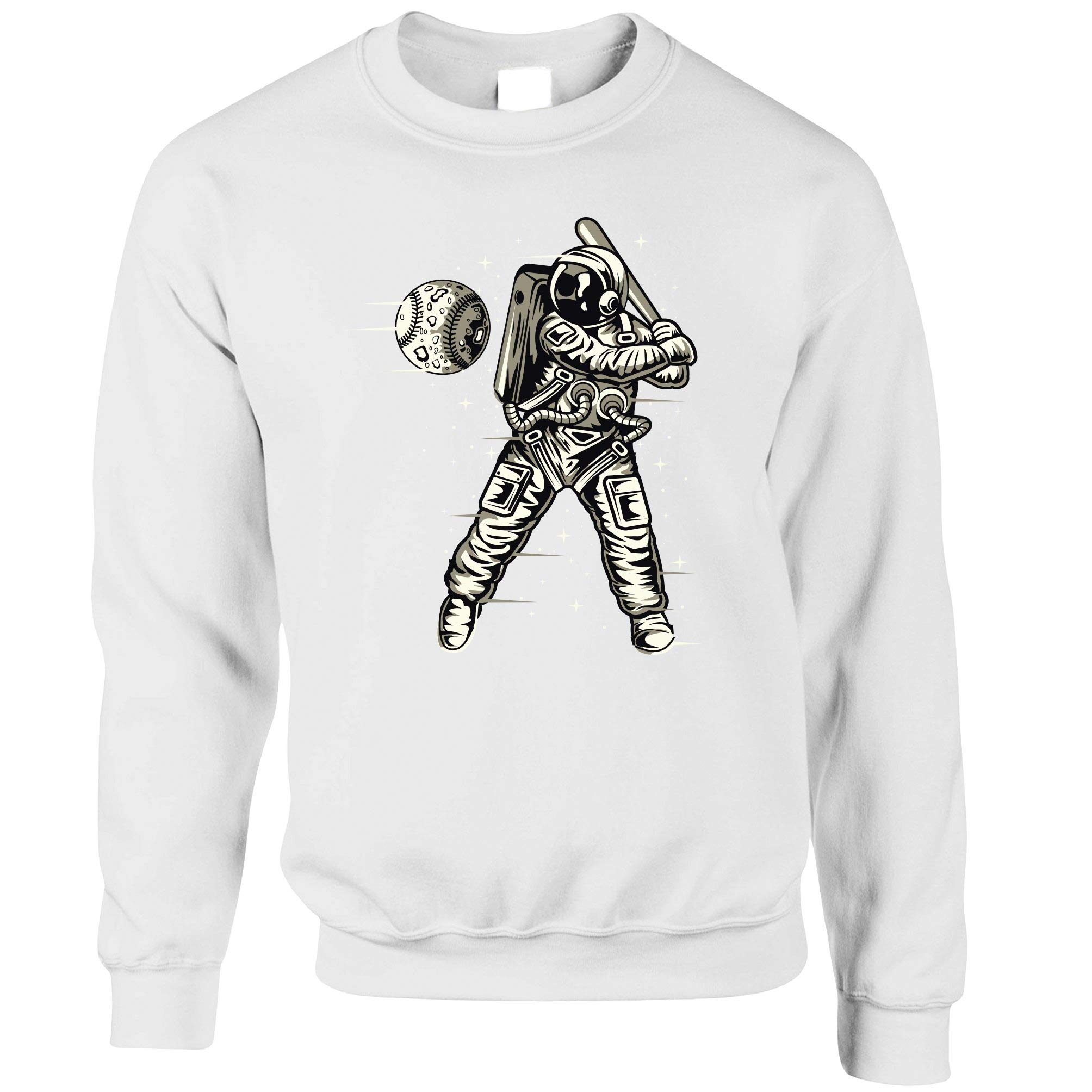Geeky Sports Jumper Astronaut Space Baseball Art White X-Small