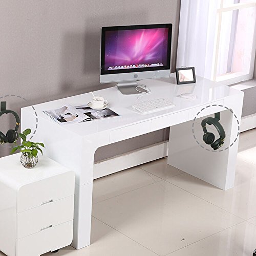 Yocice Headphone Stand Hanger,Headset Holder Mount,Aluminum Hook with Strong Adhesive Tape for Headphones (H02-Black-1PCS)