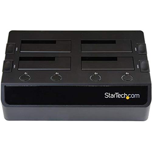 StarTech.com 4-Bay USB 3.0 To SATA Hard Drive Docking Station, USB Hard Drive Dock, External 2.5/3.5" SATA III SSD/HDD Docking Station, Hot-Swap Hard Drive Bay, Top-Loading (SDOCK4U33),Black