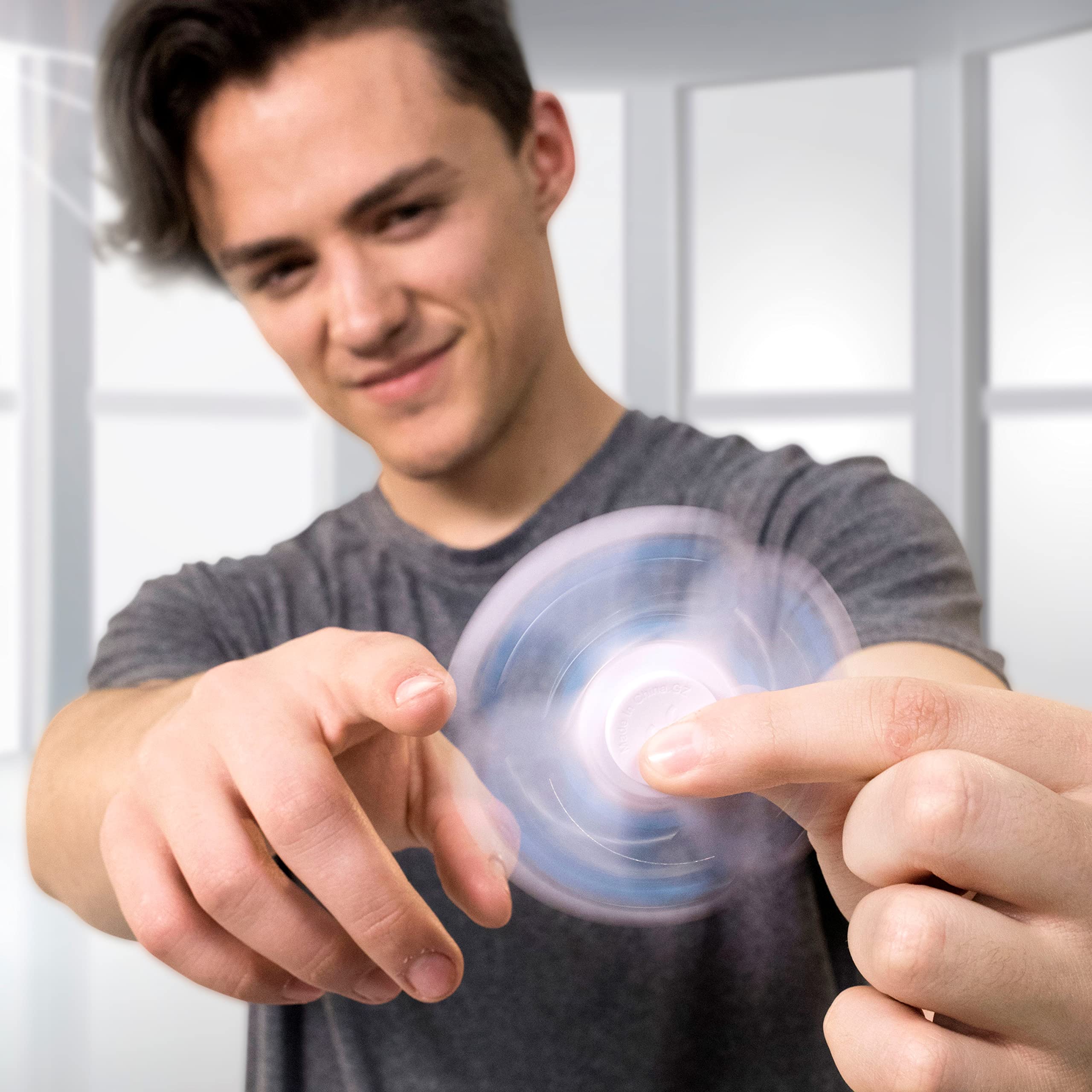 ZURU 4 Design Standard Fidget Spinner (4 Pack) Stainless Steel Hand Spinners for ADHD Anxiety Stress Relief Compact Toy Party Favor Basket Stuffer for Adults and Kids (Amazon Exclusive)