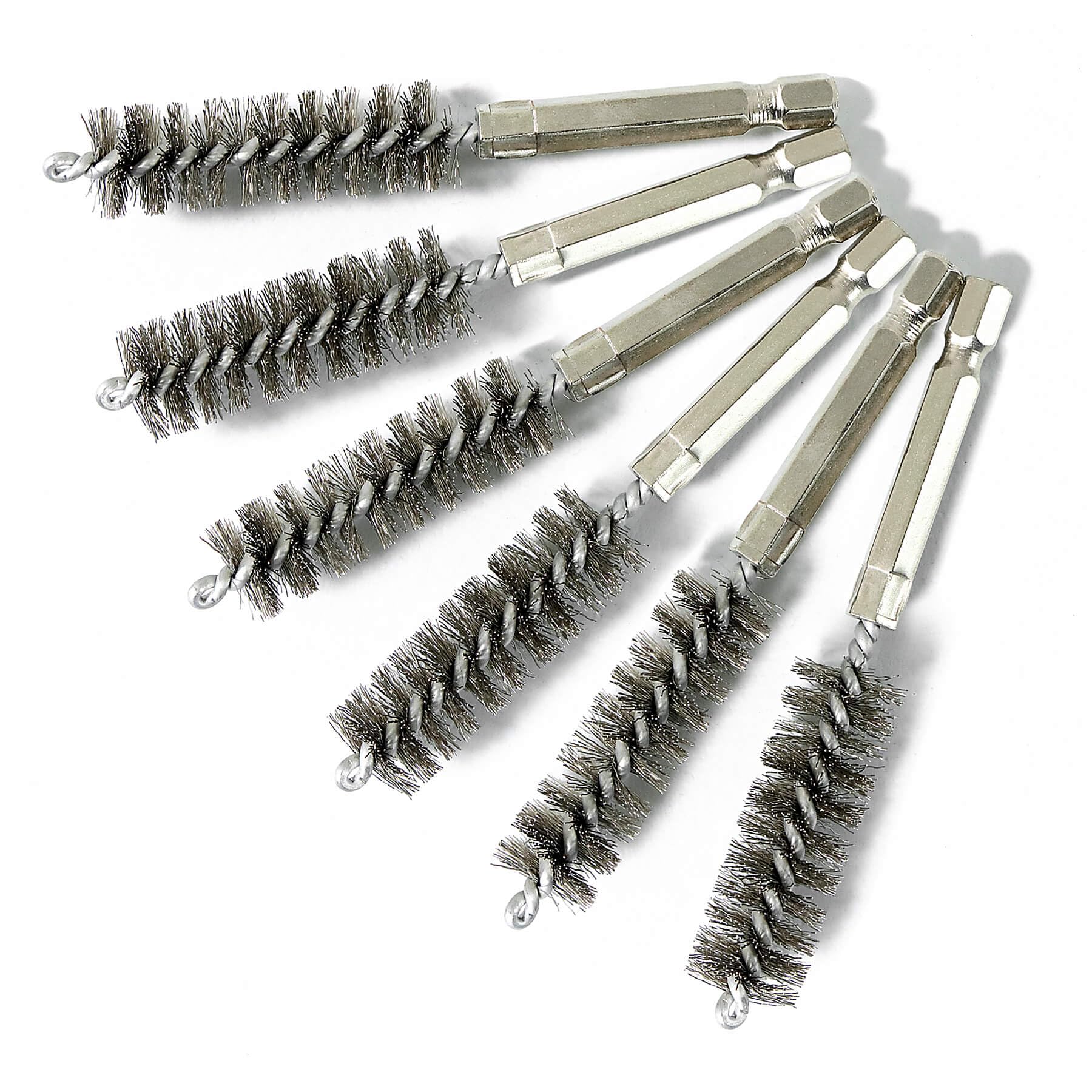 Evecad 6PCS 1/2" Pipe Cleaning Brush, Stainless Steel Wire Bore Brush for Power Drill, Cleaning Wire Brush with 1/4" Hex Shank