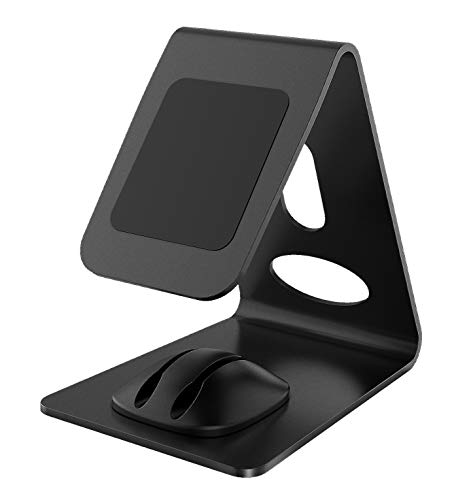 WixGear Cell Magnetic Phone Stand, Premium Phone Holder for iPhones, Android Smartphones & Mini Tablets –Sturdy Metal Phone Stand for Desk with Smart Cord Holder, Magnetic Cell Phone Mount