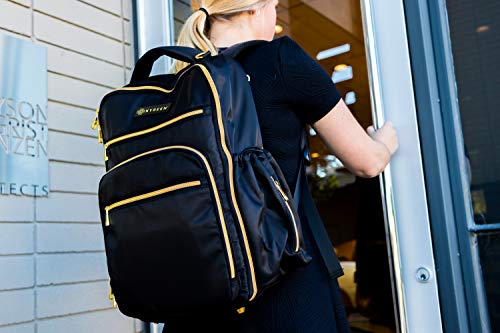 KYREEN Diaper Backpack Set Includes Backpack Straps, Baby Changing Pad, Small Organizing Pouches and a Bag Strap for Your Stroller - Thick Luggage Sleeve with Security Pouch for Travel