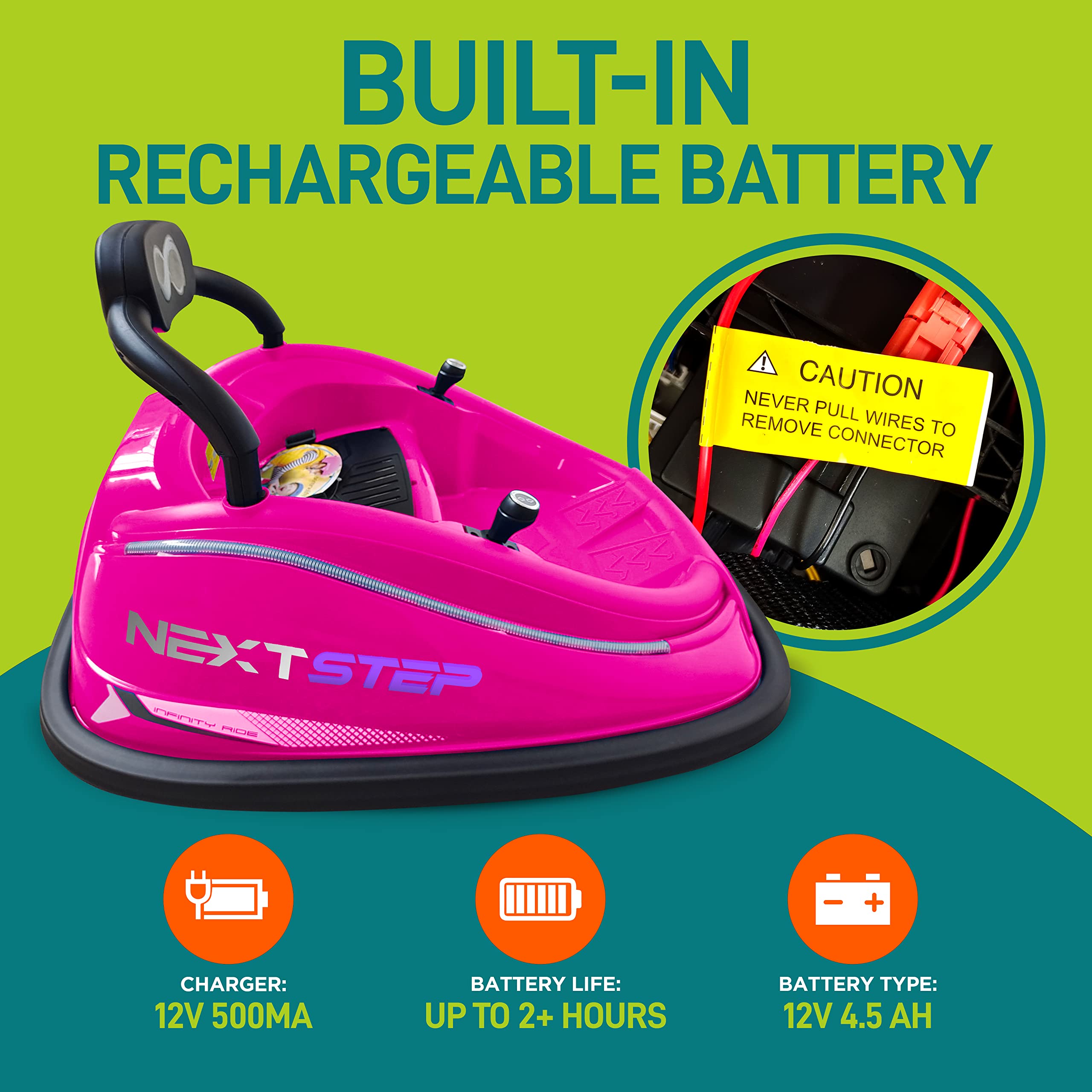Jovial Electric Bumper Car for Kids - 12V Rechargeable Battery Powered Ride On Vehicle for Toddlers w/ 2 Driving Modes, Safety Belt, Remote Control, LED Lights, 360 Degree Spin, Dual Joystick
