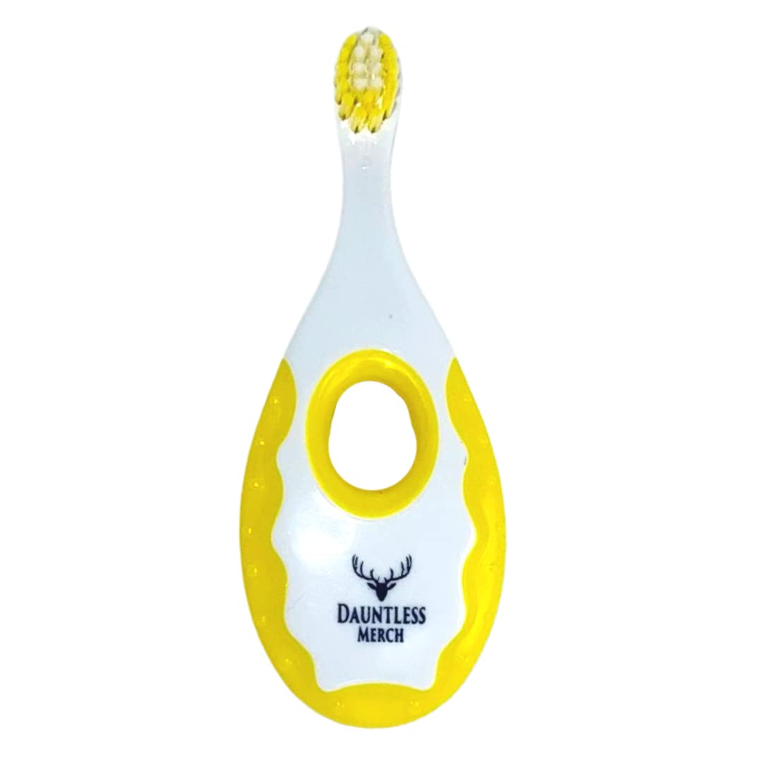 Dauntless Merch Easy to Grip Baby Toothbrush, and Fluoride Free Toddler Training Toothpaste, Mild Fruit Flavor, 1.75 oz. Starter Set.