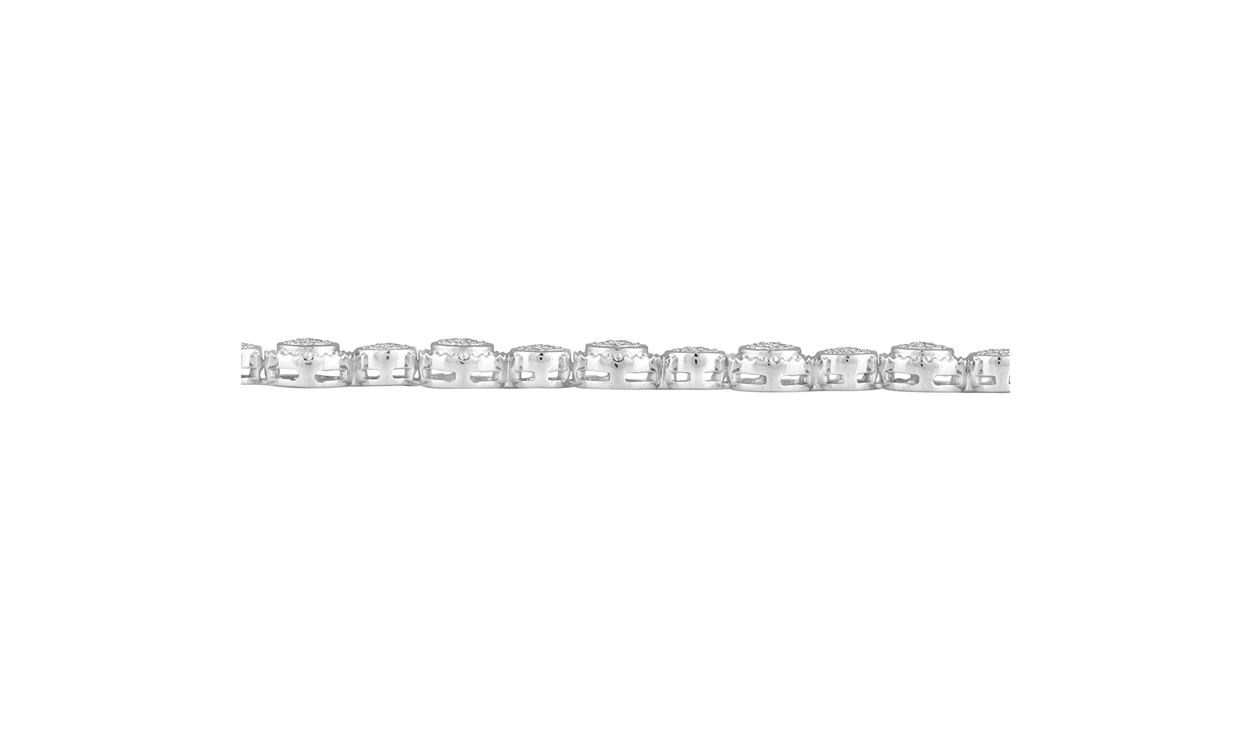 Fifth and Fine 1 1/4 Carat tw Natural Diamond Round Cluster Tennis Bracelet in 925 Sterling Silver