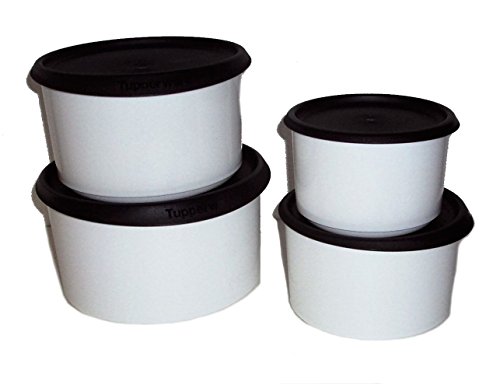 Tupperware Set of 4 Topper Canisters with Black Seals