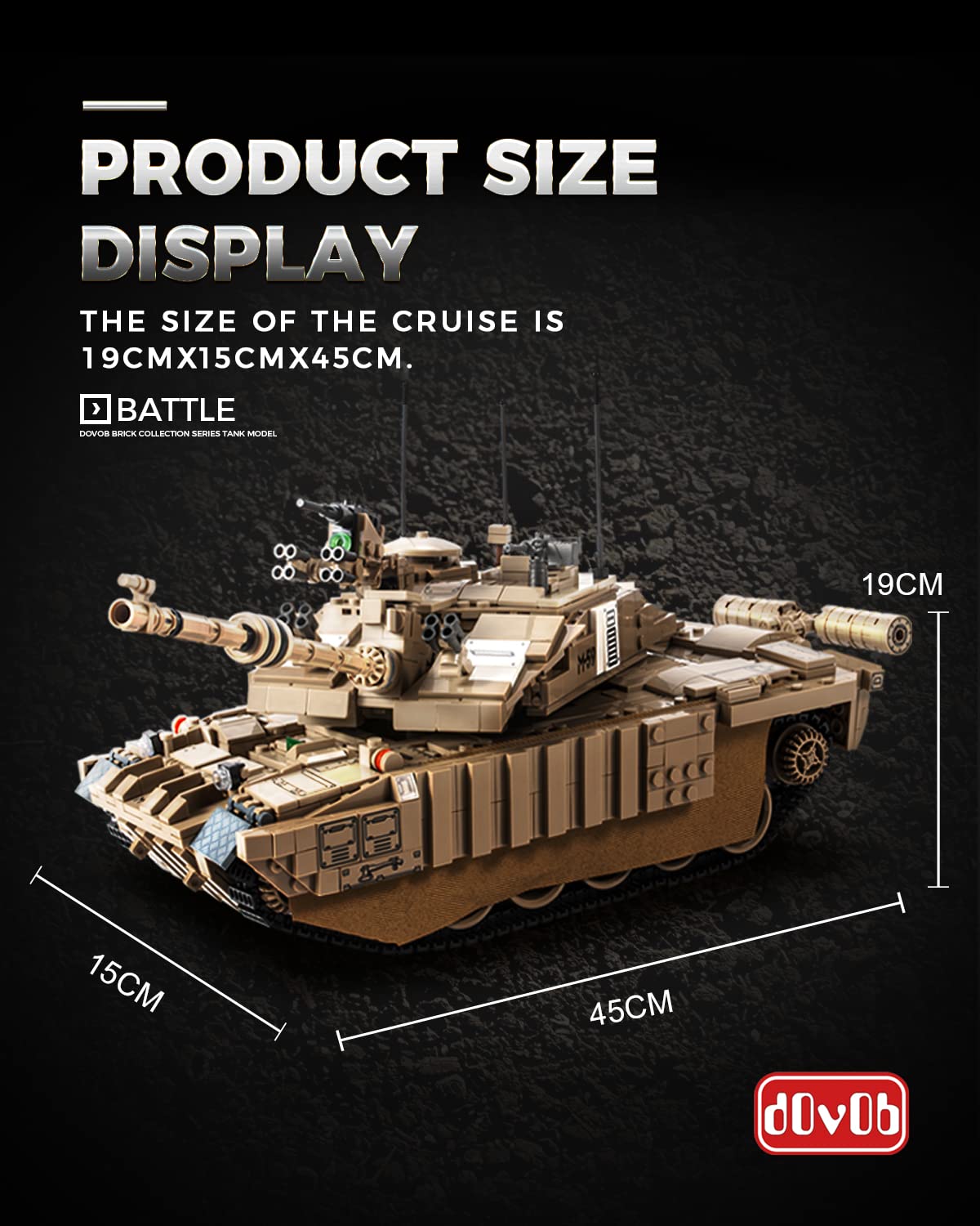 dOvOb Military Challenger Ⅱ Tank Building Blocks Set, 1687 Pieces Bricks, Army Toys as Gift for Kids or Adult