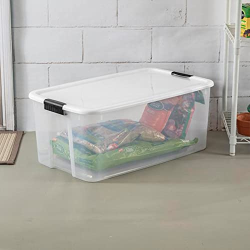 Sterilite 116 Quart Ultra Clear Plastic Storage Tote Container with Latching Lid (20 Pack)