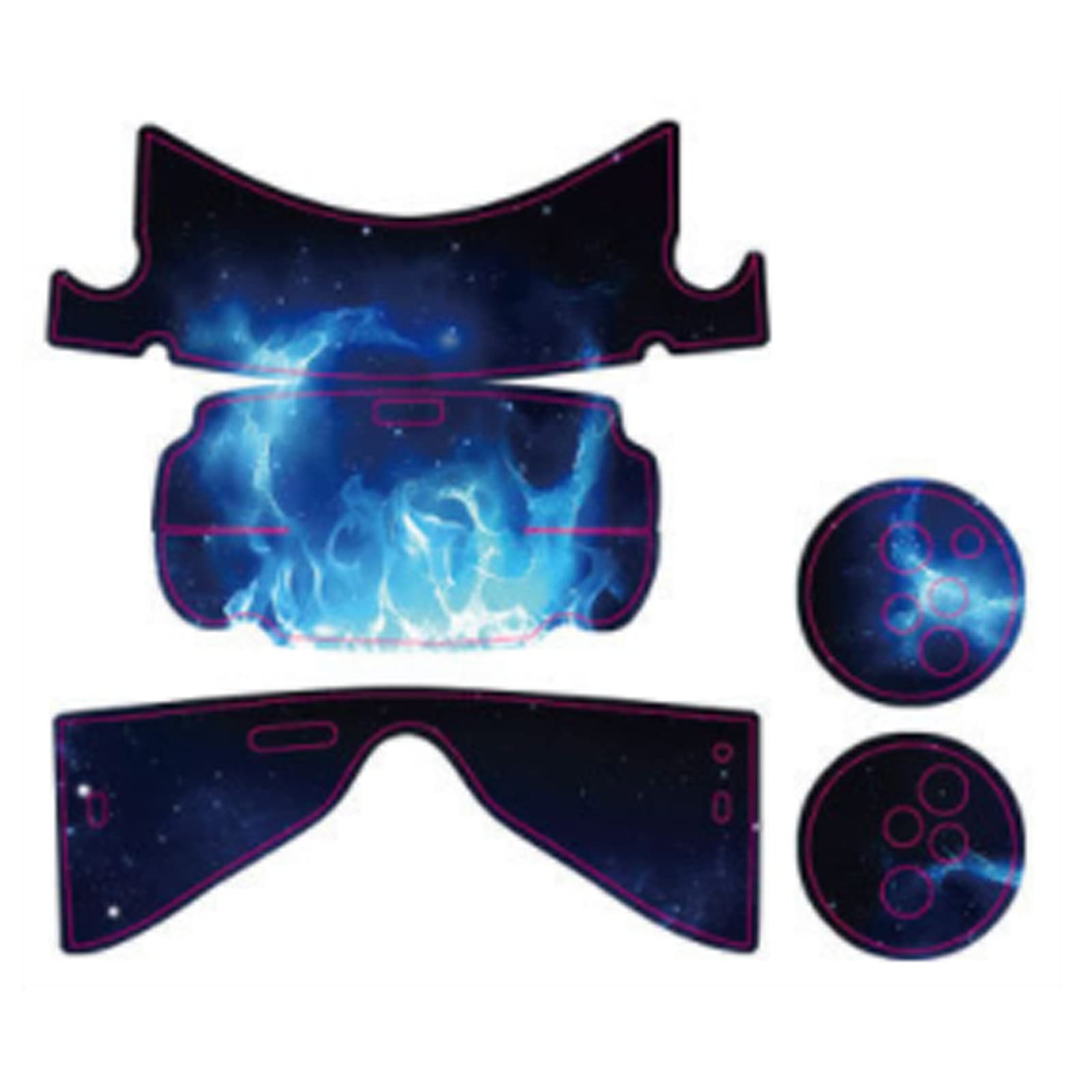 VR Headset and Controller Skin for Oculus Quest 2, Vinyl Decal Stickers for Oculus Quest 2 VR Headset and Controllers, Virtual Reality Procetive Accessories Decal Skin - Blue Frame(2Sets)