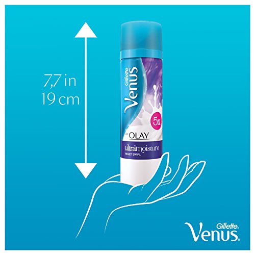 Venus Gillette with Olay UltraMoisture Women’s Shave Gel, Violet Swirl, 36 Oz, 6 Count