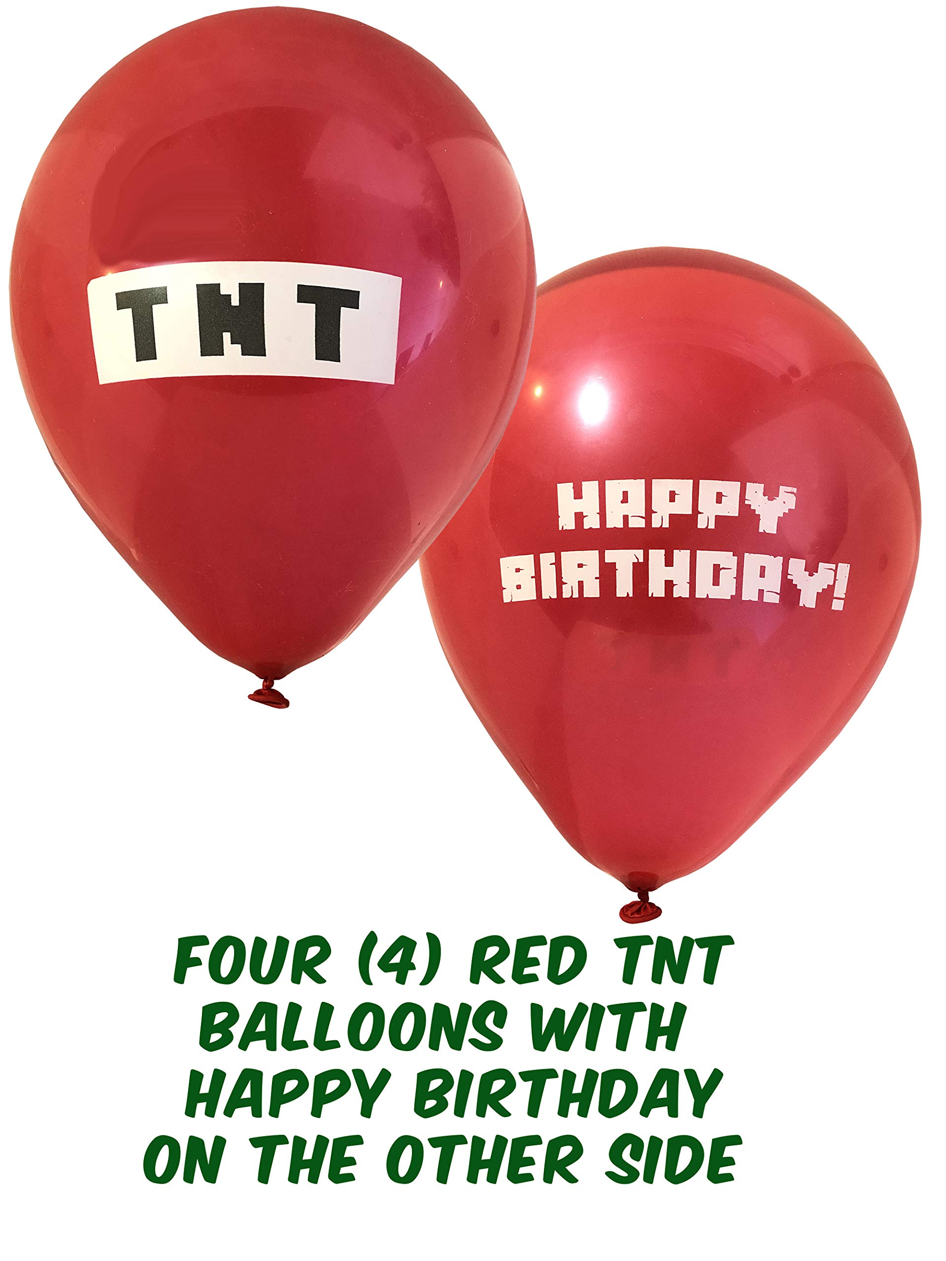 Party Ninja 24 Pack of Extra Large Pixel Miner Crafting Birthday Balloons - Double Sided Prints - 12" Party Balloons For Birthday Party Decorations