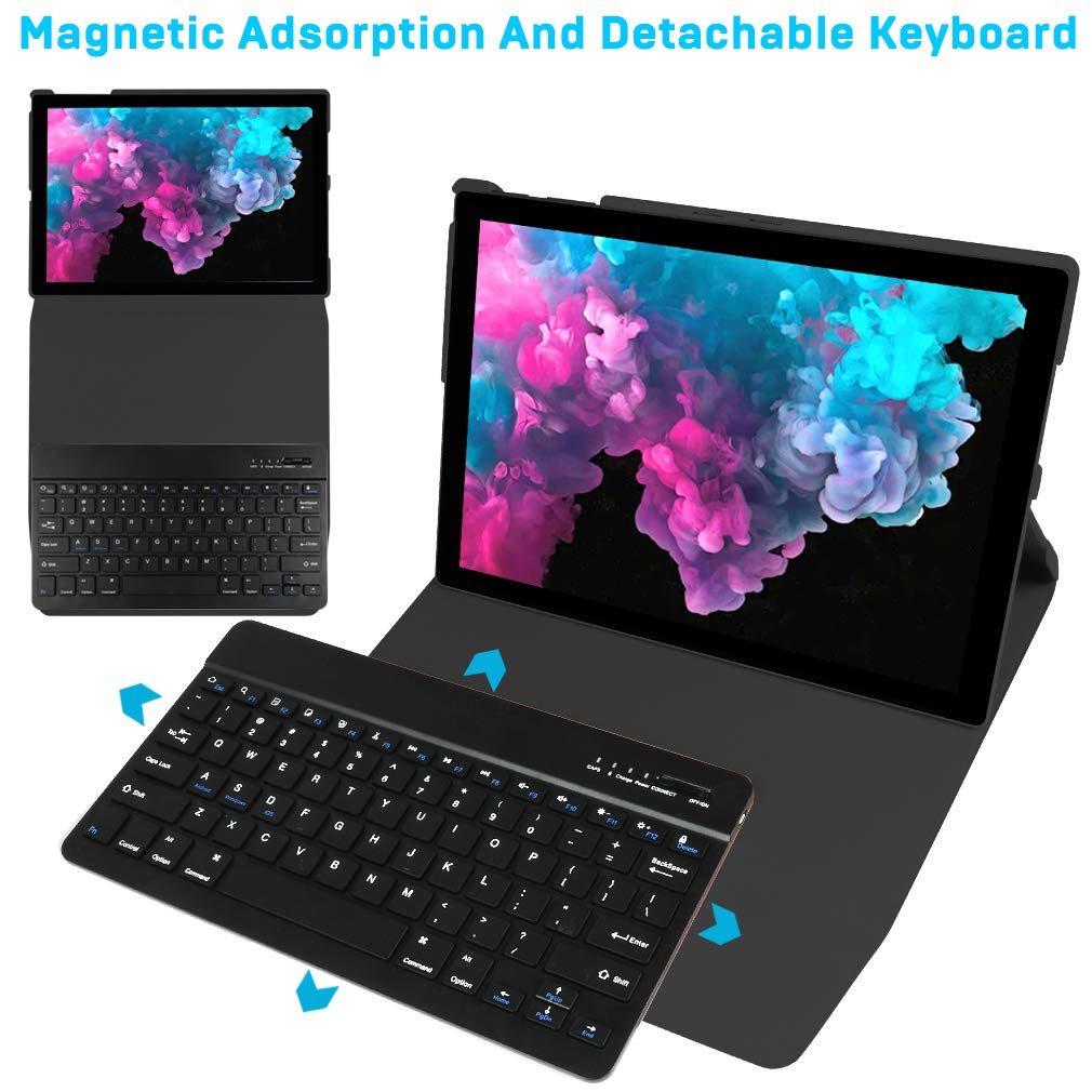 Microsoft Surface Pro 7 Case with Keyboard,Keyboard Case for Microsoft Surface Pro 7 (2019/Surface Pro 6 (2018) / Surface Pro 5(2017)/ Surface Pro 4 (2015) 12.3 inch Tablet