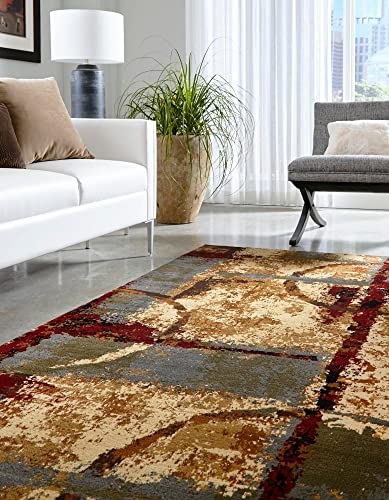 Unique Loom Barista Collection Area Rug - Catuai (5' 1" x 8' Rectangle, Multi/ Brown)