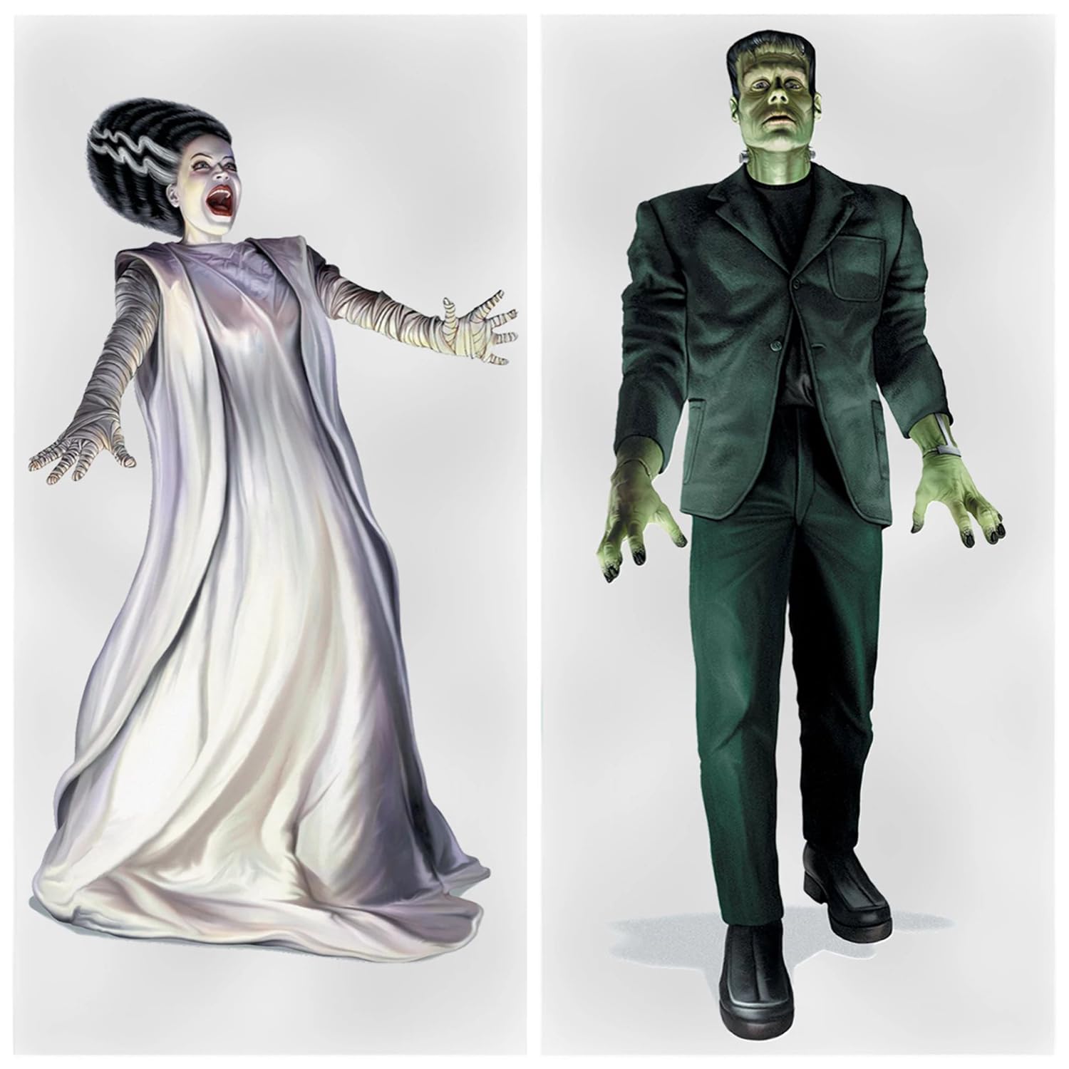 Frankenstein & Bride of Frankenstein Plastic Scene Setter Add-Ons, 2.8ft x 5.4in, 2ct - Universal Classic Monsters