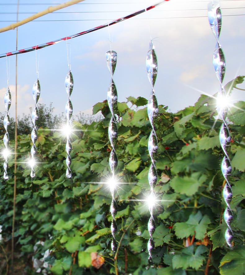 HAISENGO Bird Deterrent Scarer Rods Reflective Outdoor Bird Scarer to Keep Pigeon and Woodpecker Away from Garden or Yard, 11.8 Inches (Silver(10pcs))